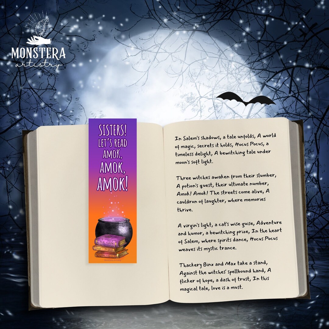 Sisters Lets Read Amok Bookmark Digital Download and Print - Etsy