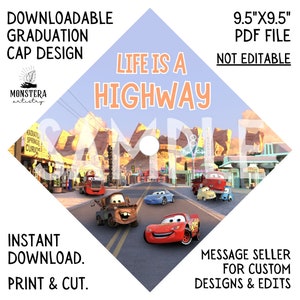 Lightning Mcqueen Graduation Cap - Etsy