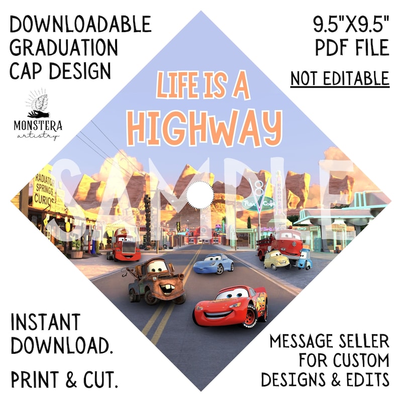 Graduation Lightning Mcqueen - Etsy