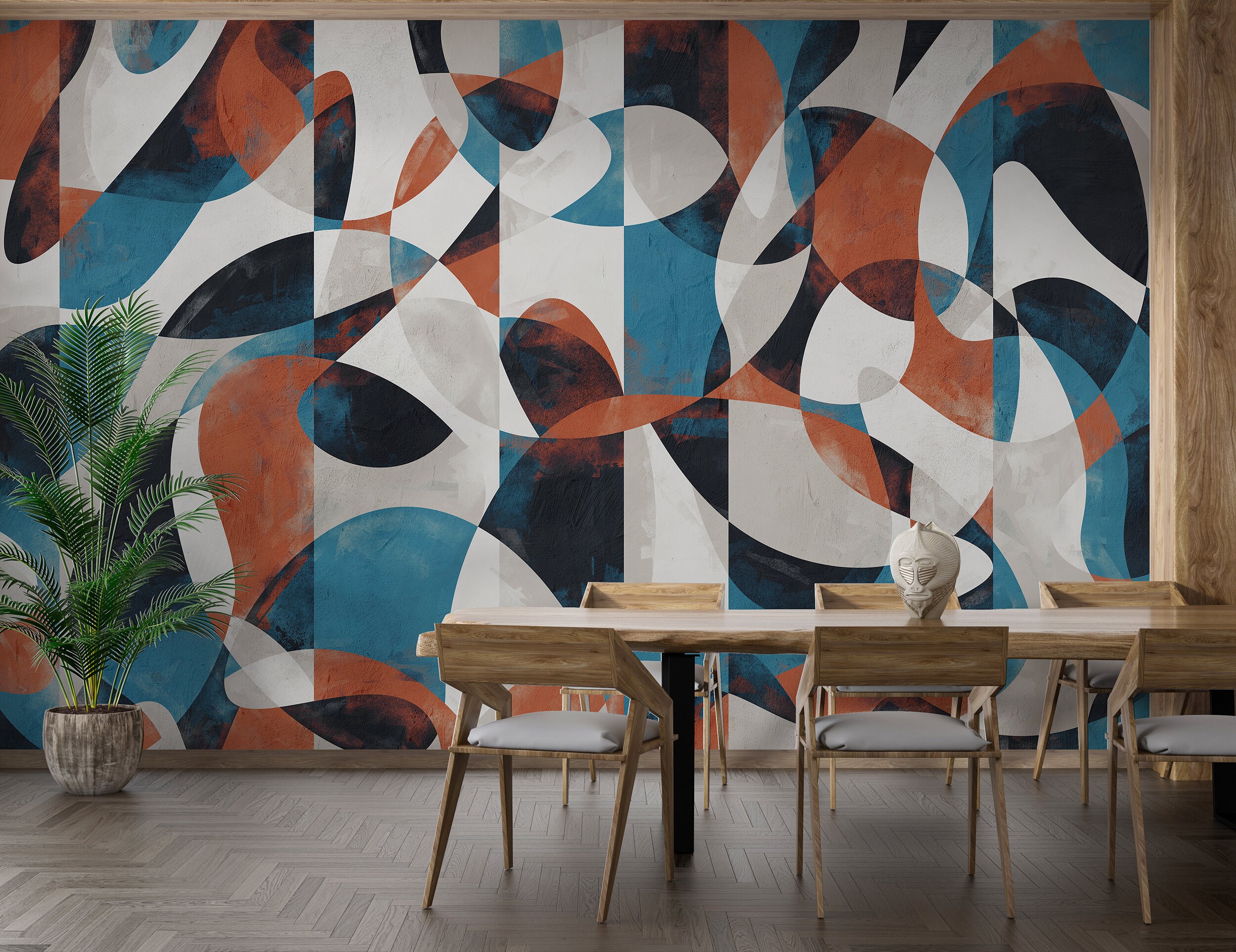 Abstract Geometric Wallpaper Geometric Art Wallpaper Peel - Etsy