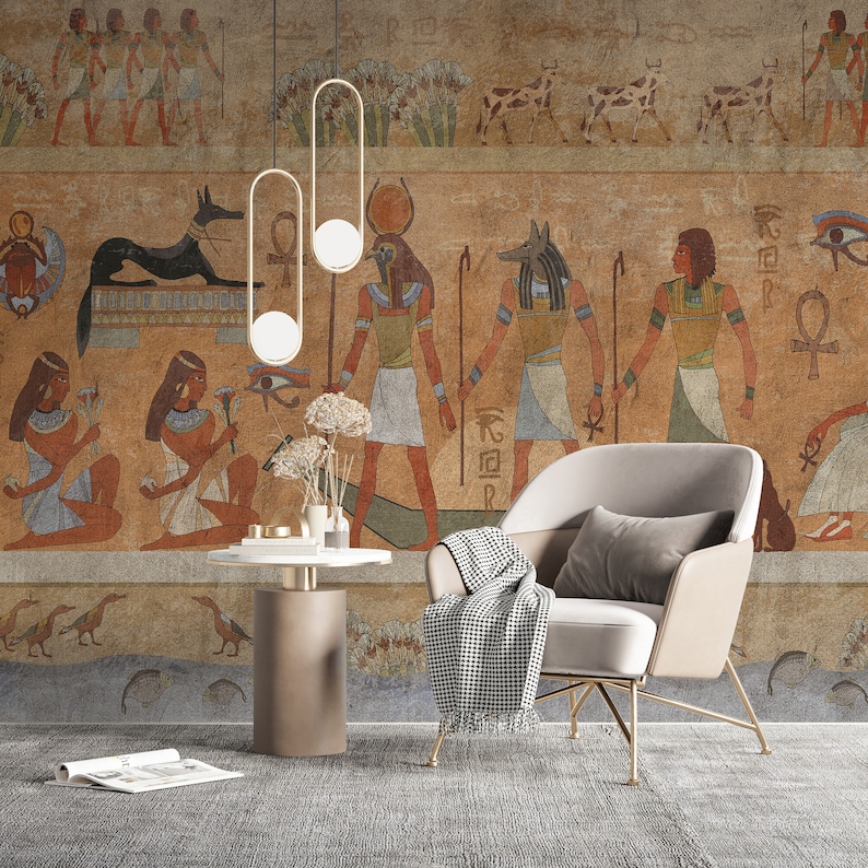 Ancient Egypt Mythology Wallpaper Egyptian Wall Mural - Etsy