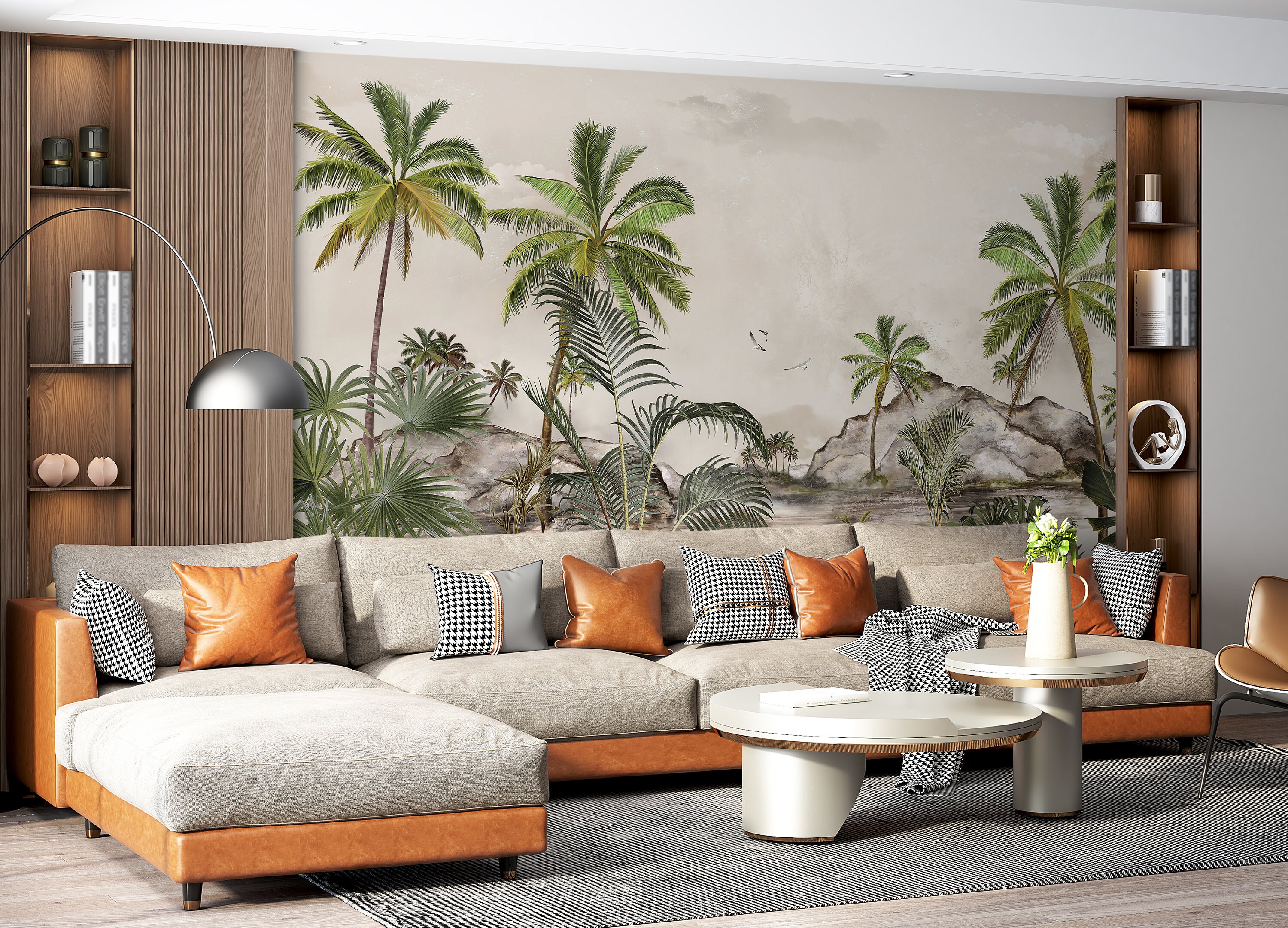 Tropical Island Wall Mural Jungle Landscape Palm Tree - Etsy