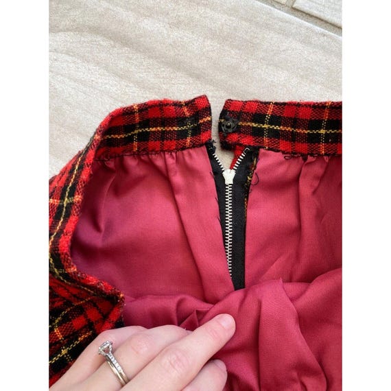 Vintage 1960s Plaid Red Mini Tartan Skirt - Gem