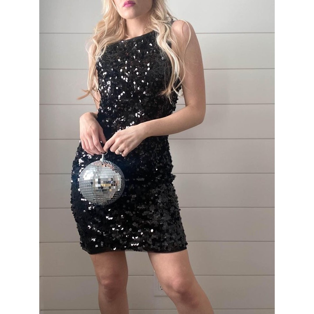 Vintage 1990s/y2k Spense Sequin Mini Party Dress Black Cocktail Dress ...