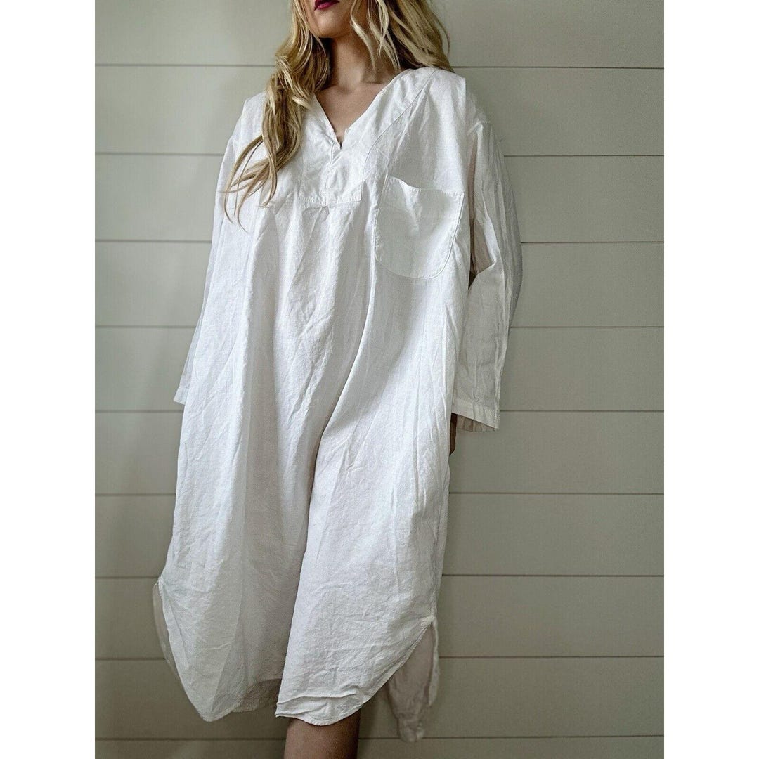 Vintage 1960s 100% Cotton Smock Style Night Gown/ Dressing Gown - Etsy