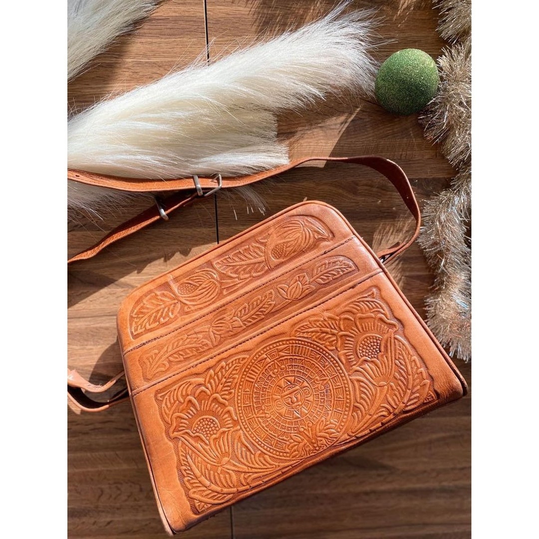 Vintage Mexico Made Heavy Tooled Leather Purse Heavy Leather - Etsy