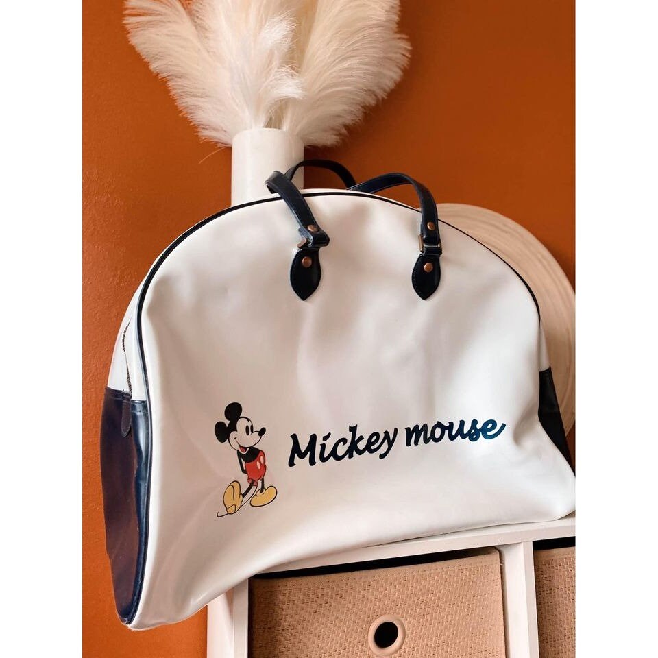 Oversized 1970s Style Disney Mickey Mouse Bowler Travel Bag - Etsy