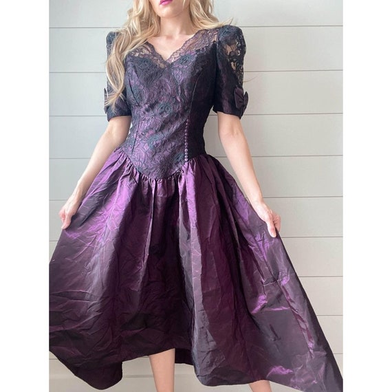 Alfred Angelo 1980s Dark Lilith High Low Gothic Prom … - Gem