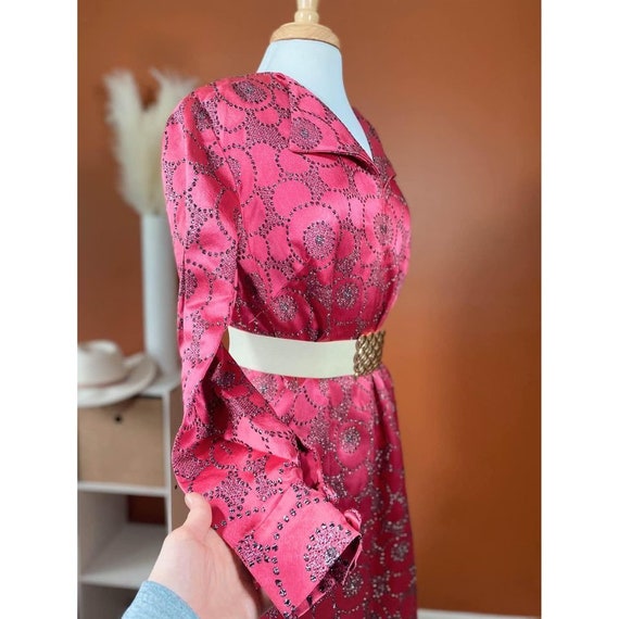 1970s Western Pink Glam Dress By Utah Tailoring Mills… - Gem