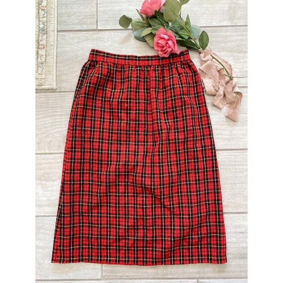 Vintage 1960s Plaid Red Mini Tartan Skirt - Gem