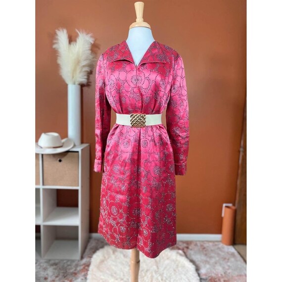 1970s Western Pink Glam Dress By Utah Tailoring Mills… - Gem
