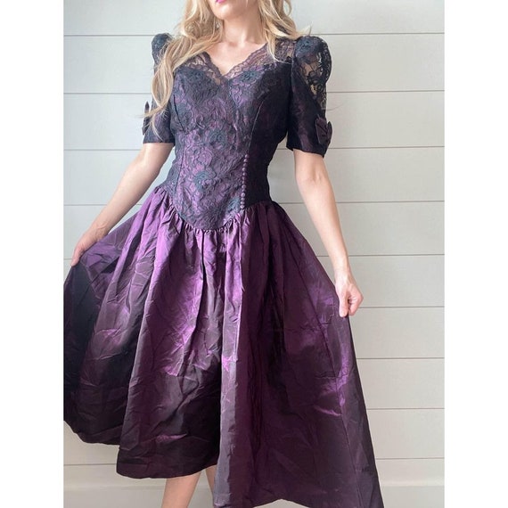 Alfred Angelo 1980s Dark Lilith High Low Gothic Prom … - Gem