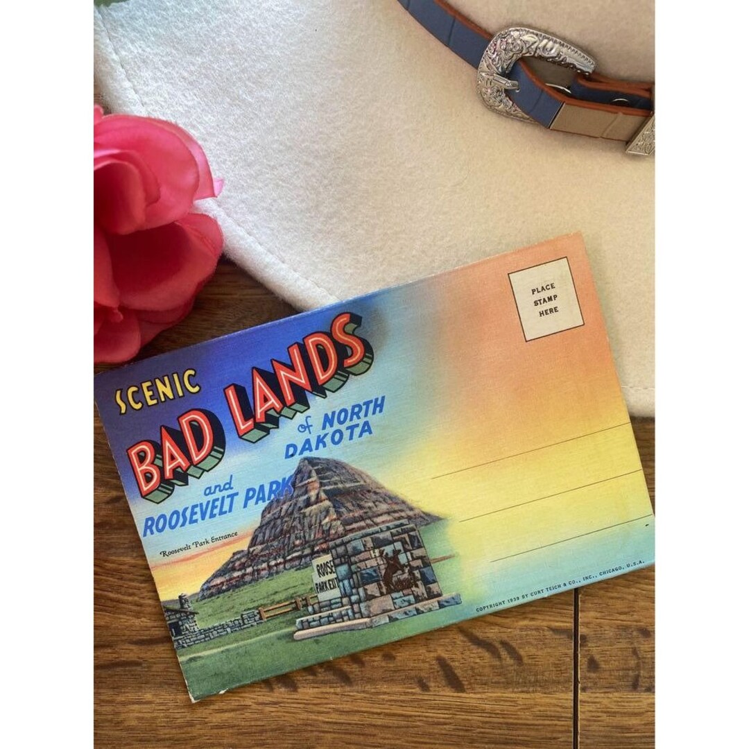 1940s Badlands Iconic Americana Postcard Tourist Booklet With Painted ...