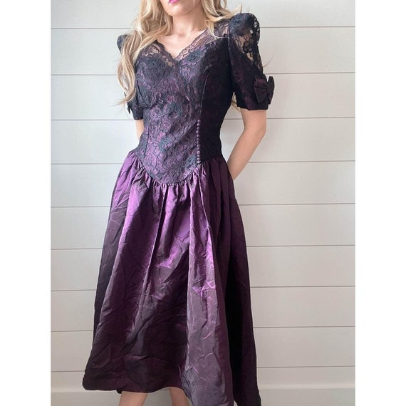 Alfred Angelo 1980s Dark Lilith High Low Gothic Prom … - Gem