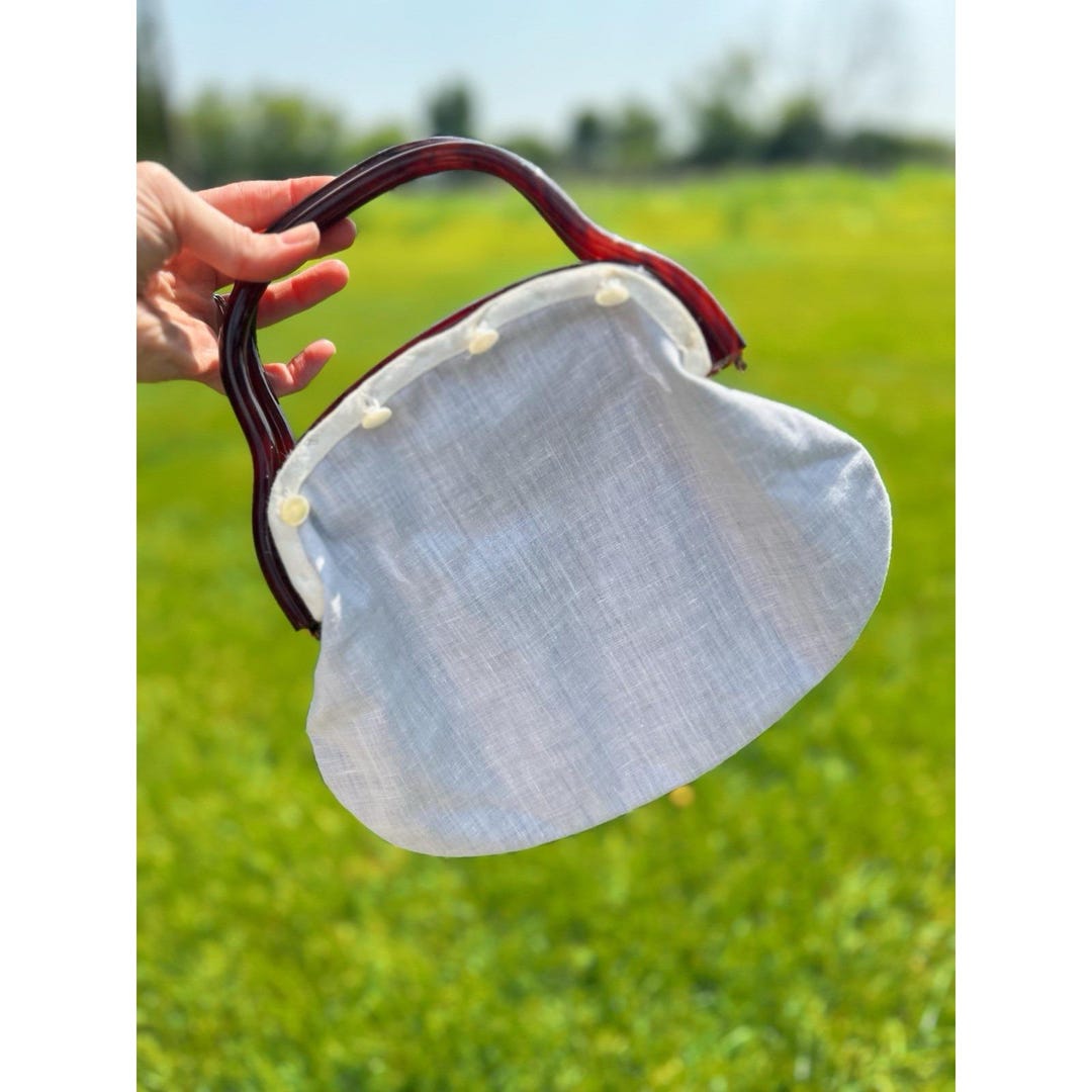 Vintage De’lanthe Tortoise Handle - White Cotton Shell - Etsy