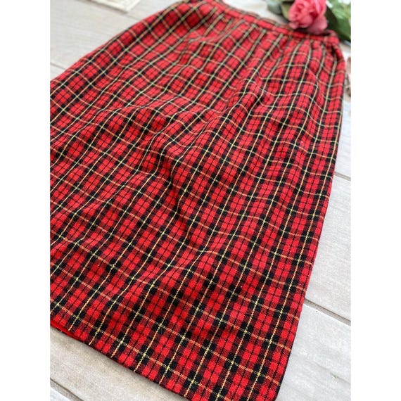 Vintage 1960s Plaid Red Mini Tartan Skirt - Gem