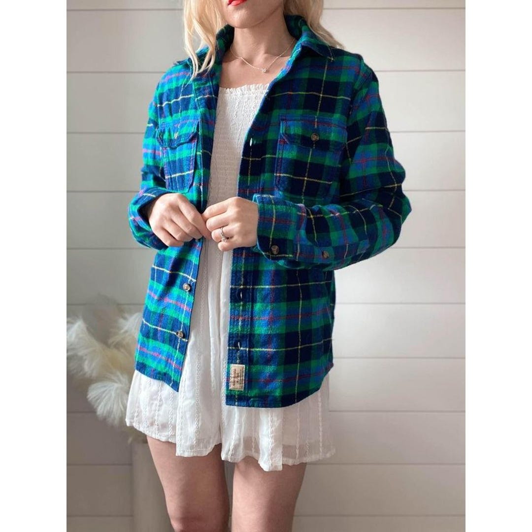 Y2k Early 2000s Thick Flannel Button Down Medium - Etsy