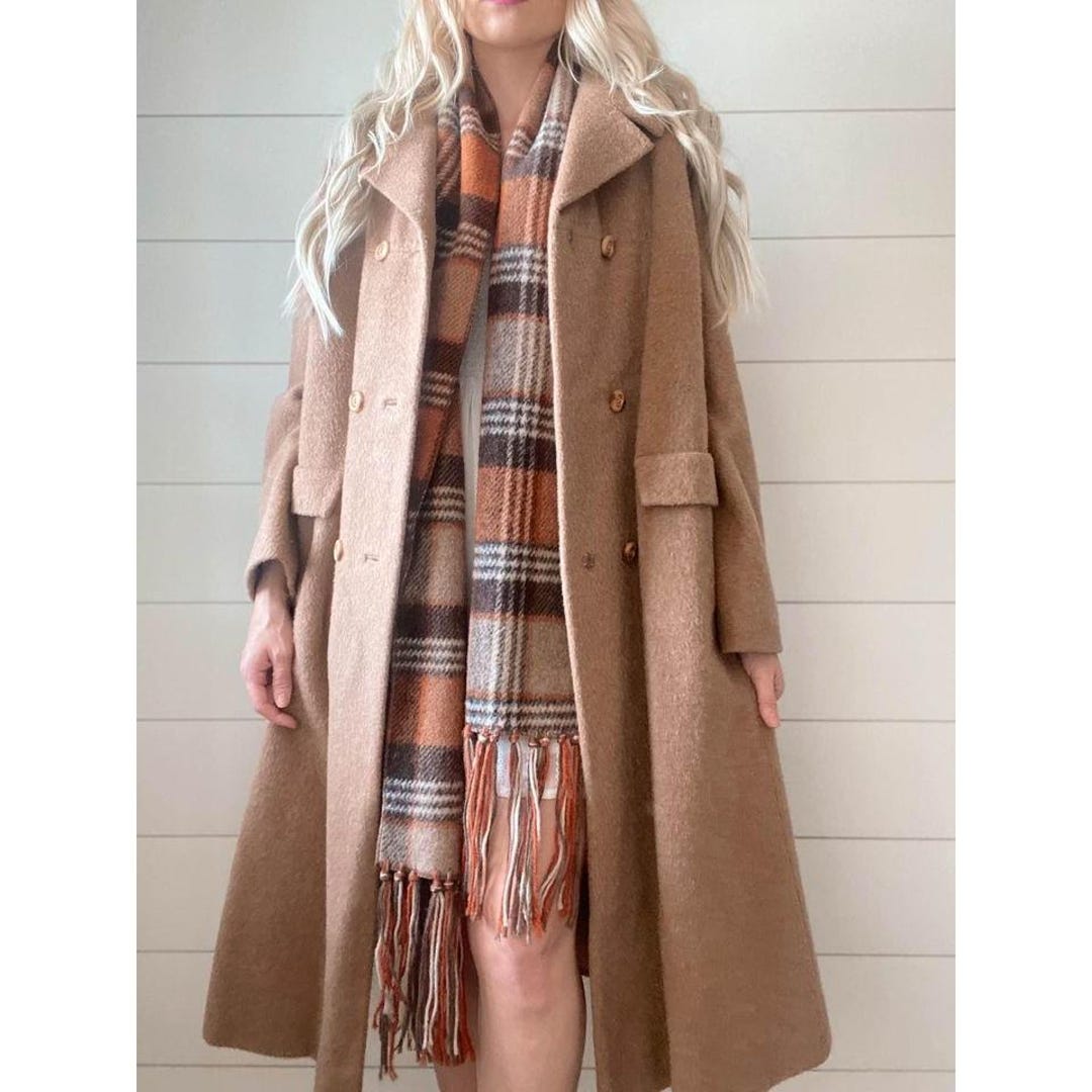 Vintage Towne Country Deep Champagne Wool Peacoat With Scarf - Etsy
