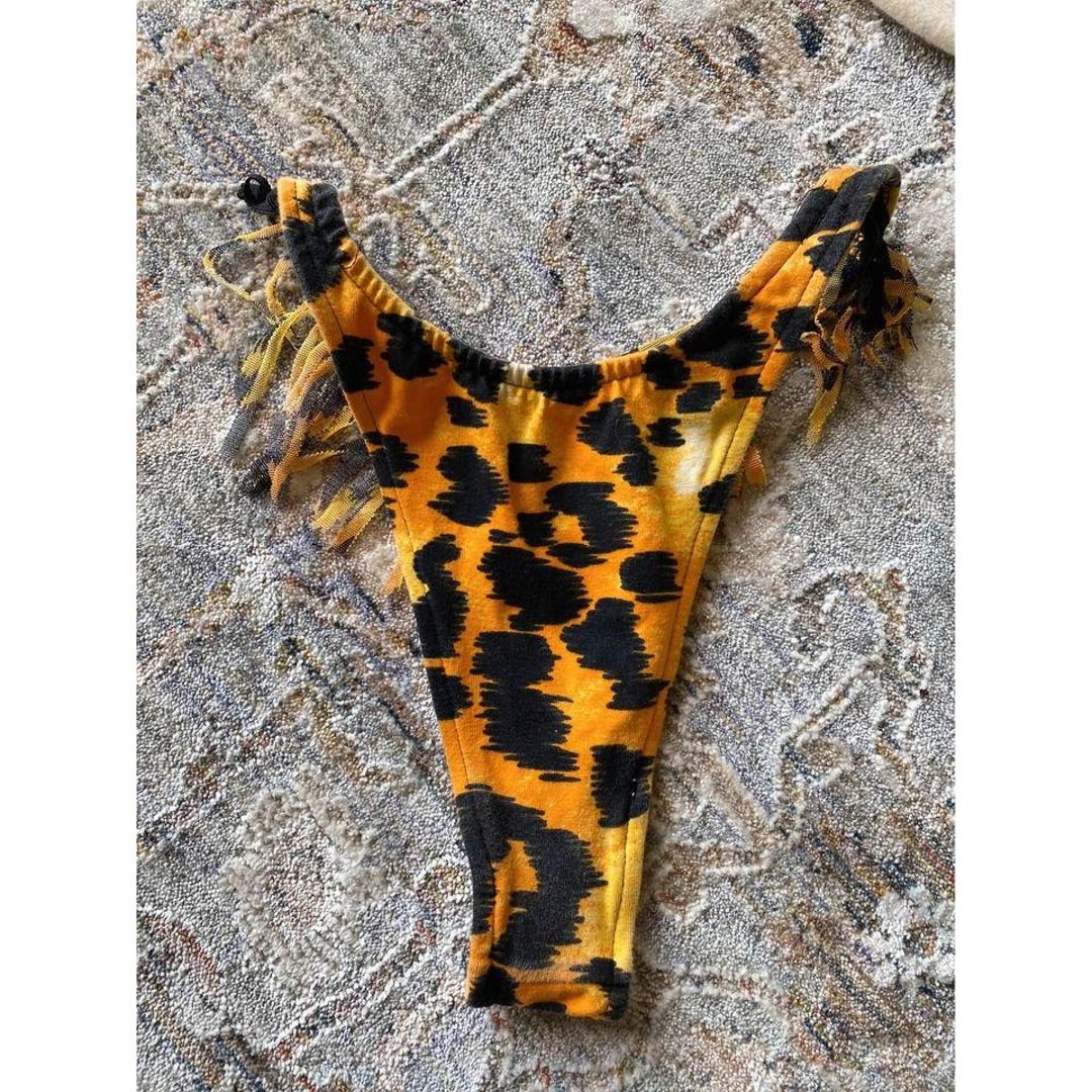 Vintage 1980s Wild Fringe Leopard Print Speedo - Etsy