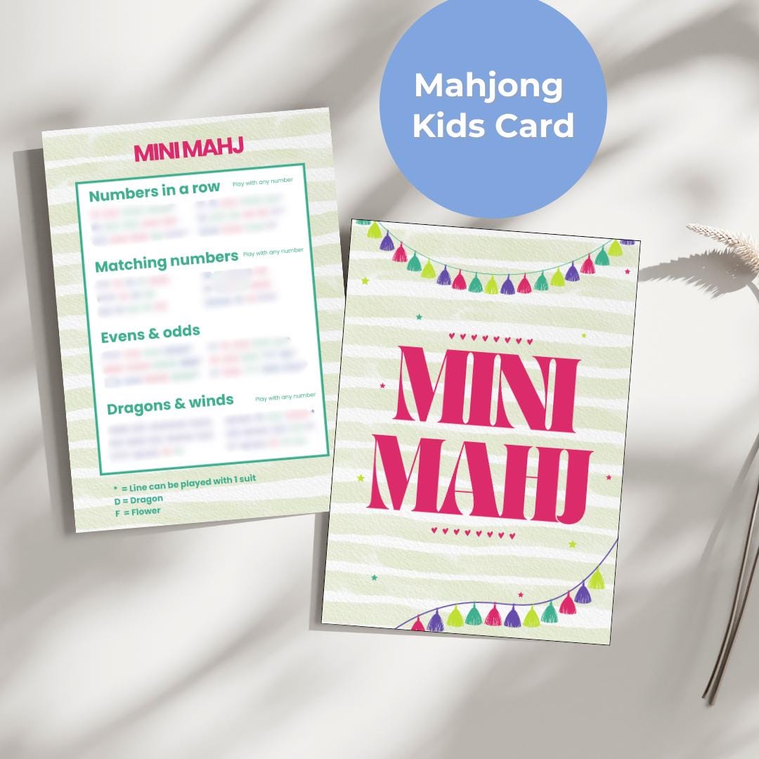 Kids Mahjong Card: Mini Mahj Digital Download (PDF, PNG) - Etsy