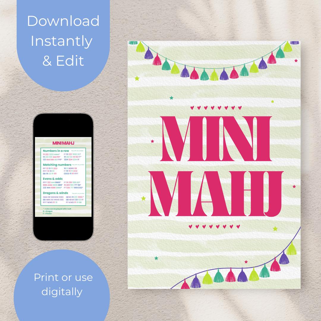 Kids Mahjong Card: Mini Mahj Digital Download (PDF, PNG) - Etsy