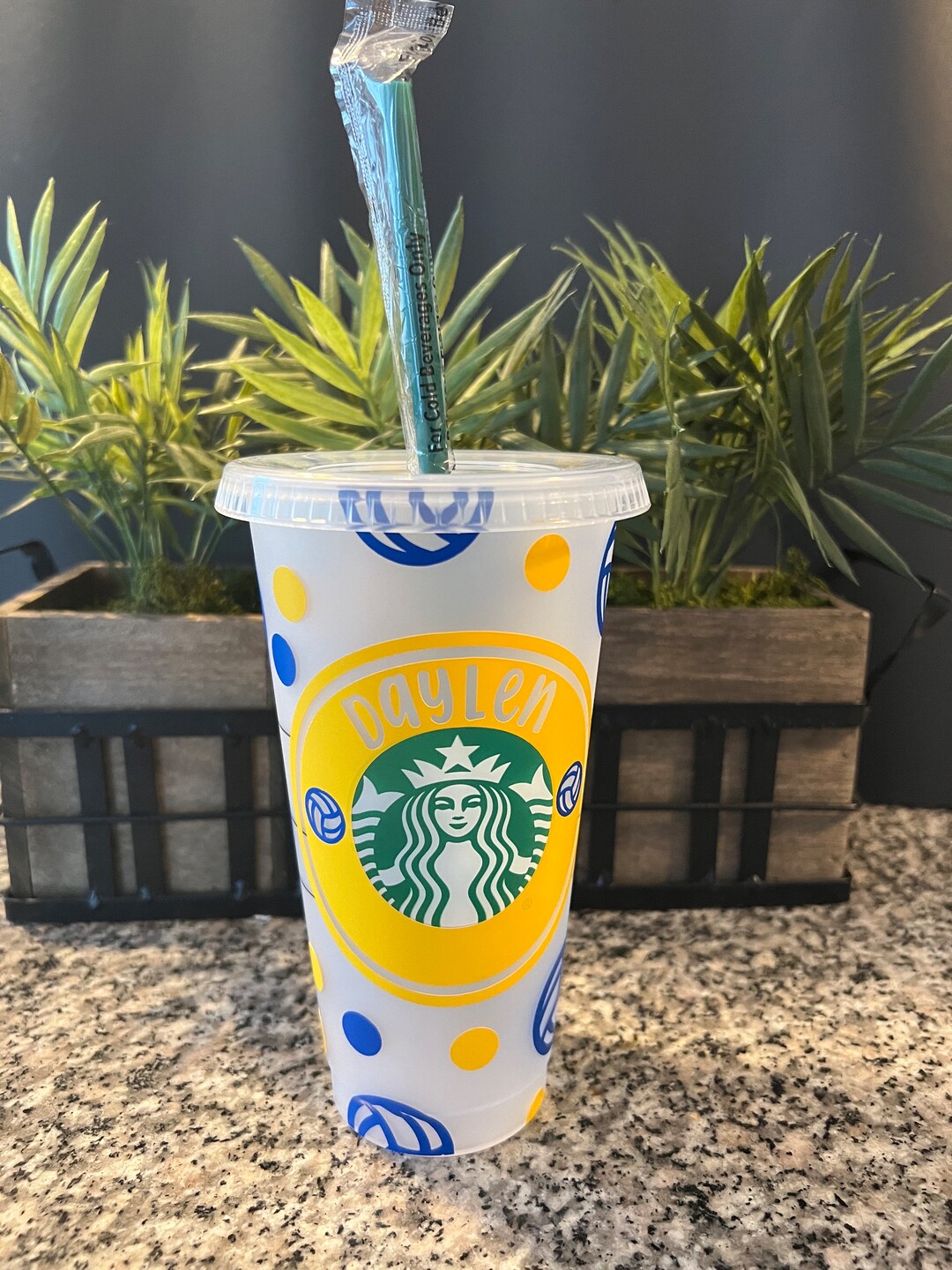 Personalized & Customizable Volleyball Starbucks Cold Frosted Cup - Etsy