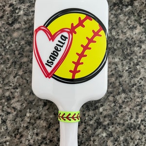 Softball Sports Brush Heart- Personalized! - Etsy