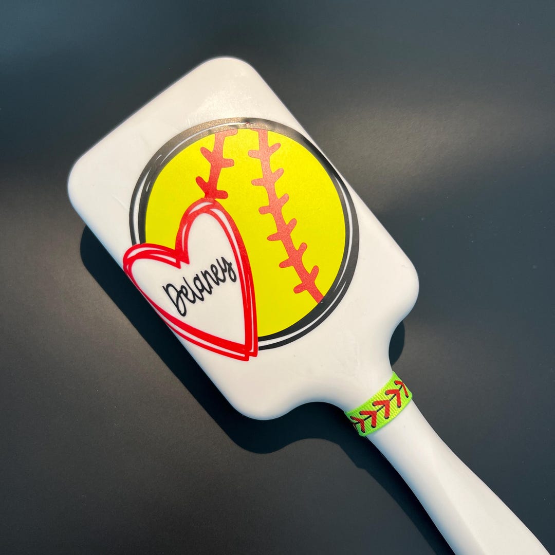 Softball Sports Brush Heart- Personalized! - Etsy