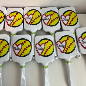 Softball Sports Brush Heart- Personalized! - Etsy