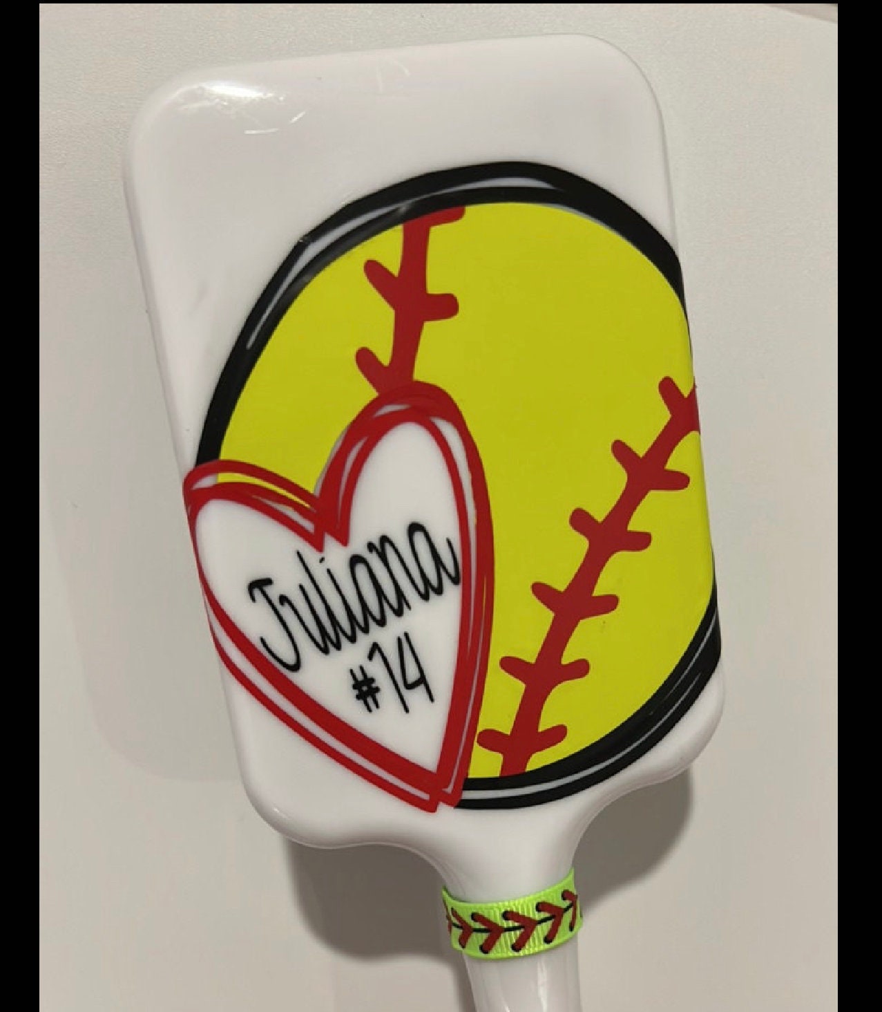 Softball Sports Brush Heart- Personalized! - Etsy