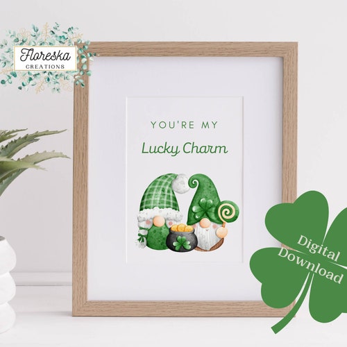 St Patrick's Day Gnome Clipart Lucky Clipart Clover - Etsy