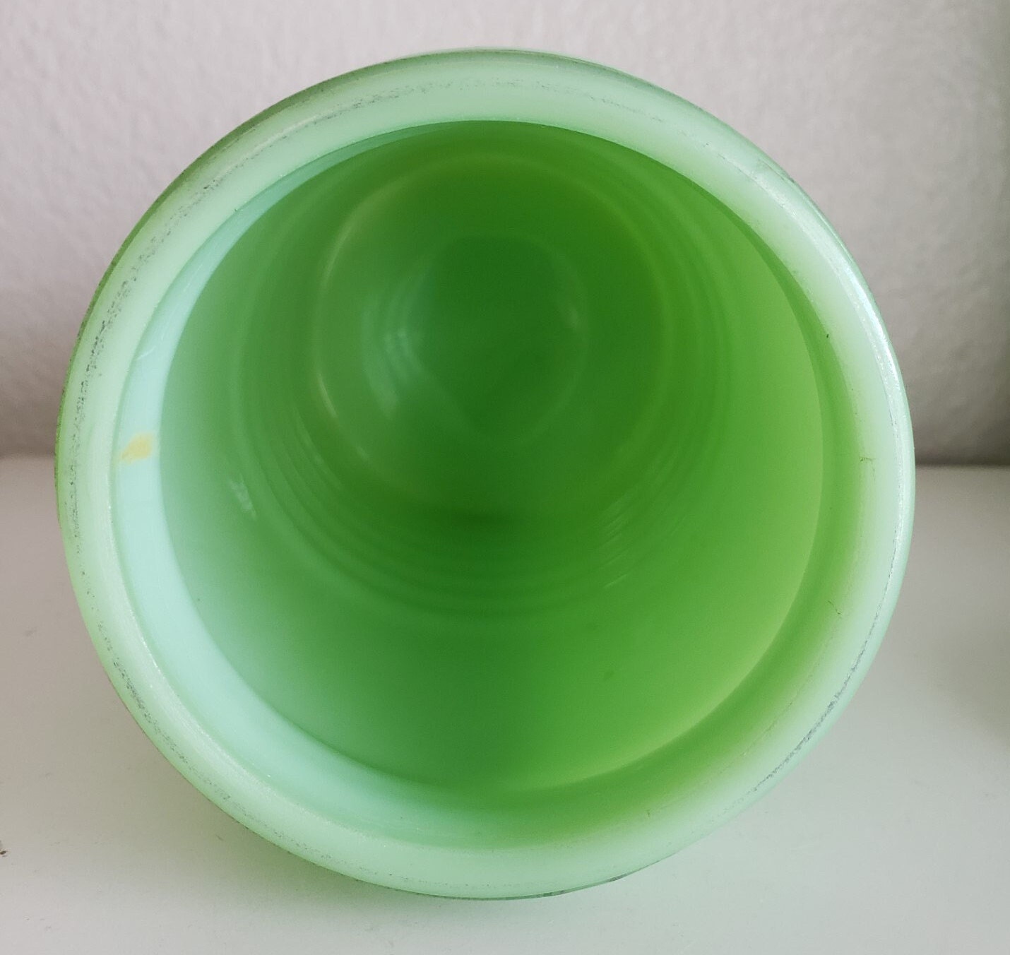 JEANNETTE Jadeite Jadite Green Glass Horizontal Ribbed CANISTER From ...