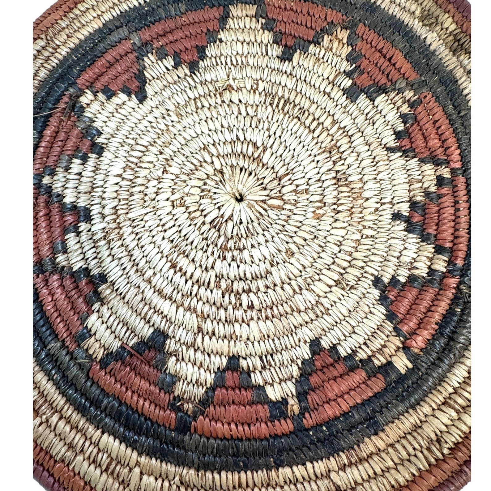 Handwoven Navajo Native American Sunburst Flat Wedding Basket Wall Art ...
