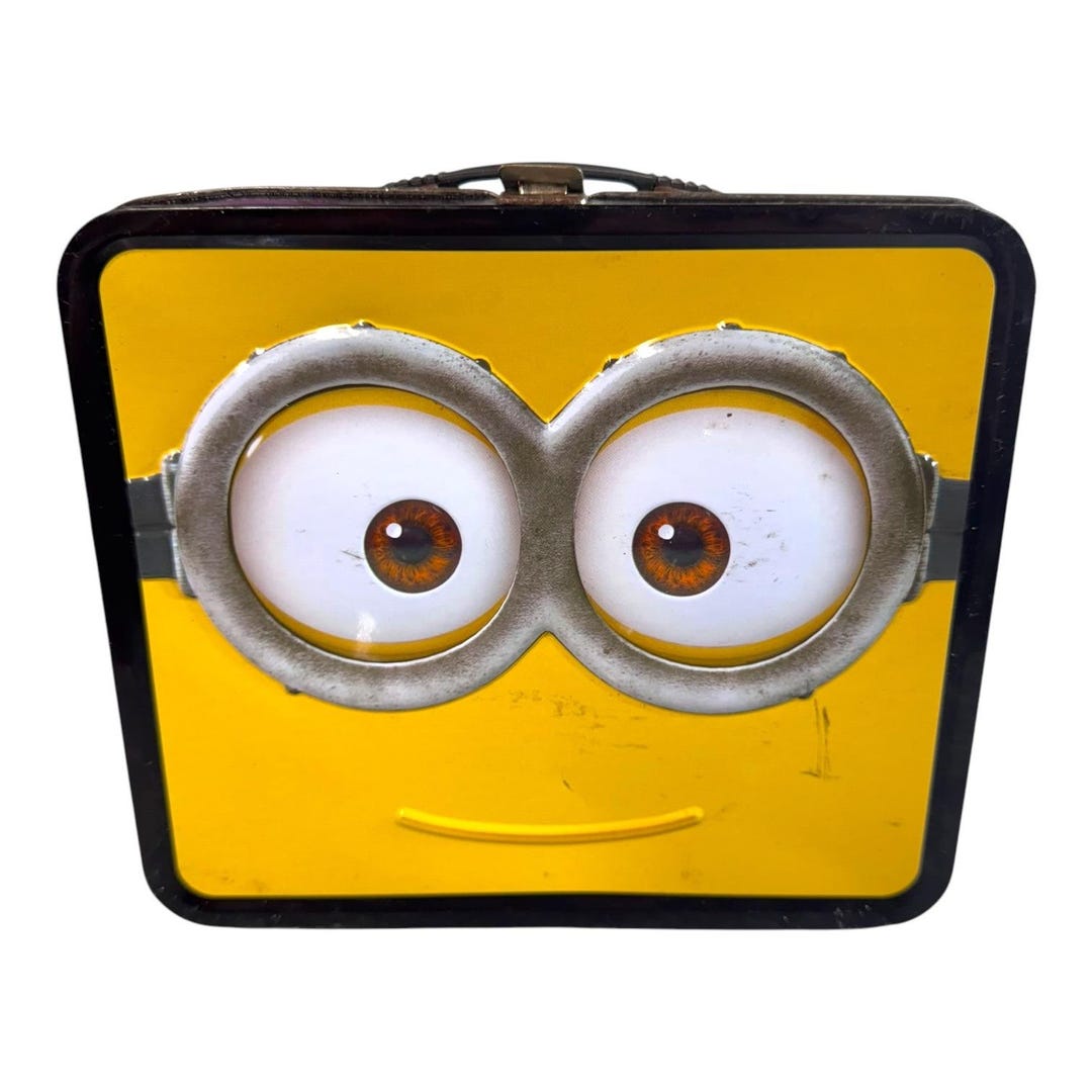 Minions Despicable Me Metal Lunch Box Handle Universal Studios Yellow ...