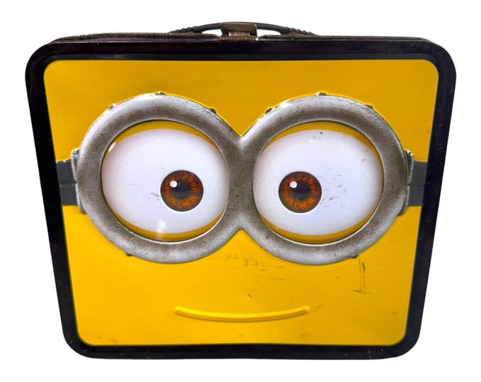 Minions Despicable Me Metal Lunch Box Handle Universal Studios Yellow ...