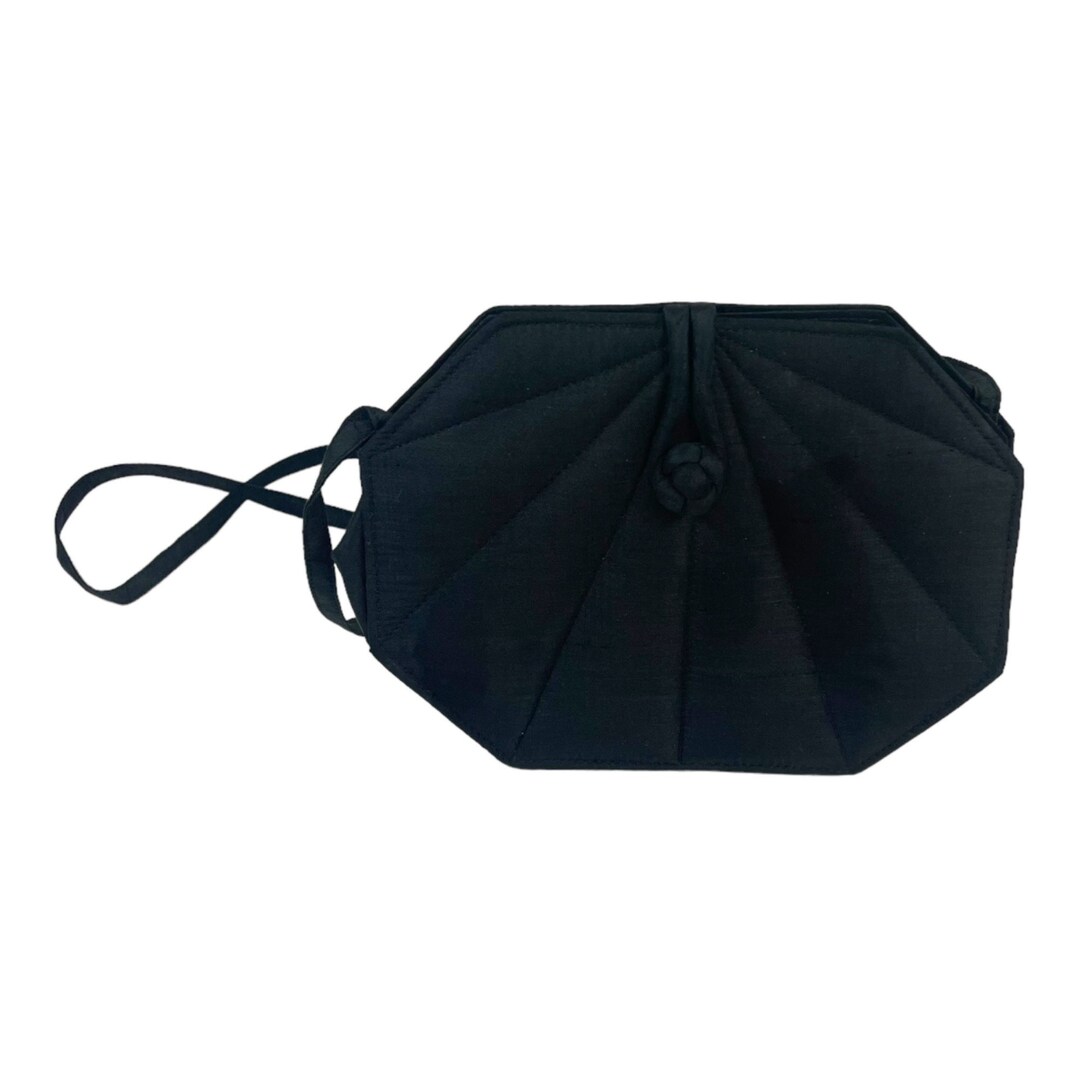 Jim Thompson Thai Silk Black Geometric Shell Purse Handbag Clutch Bag ...