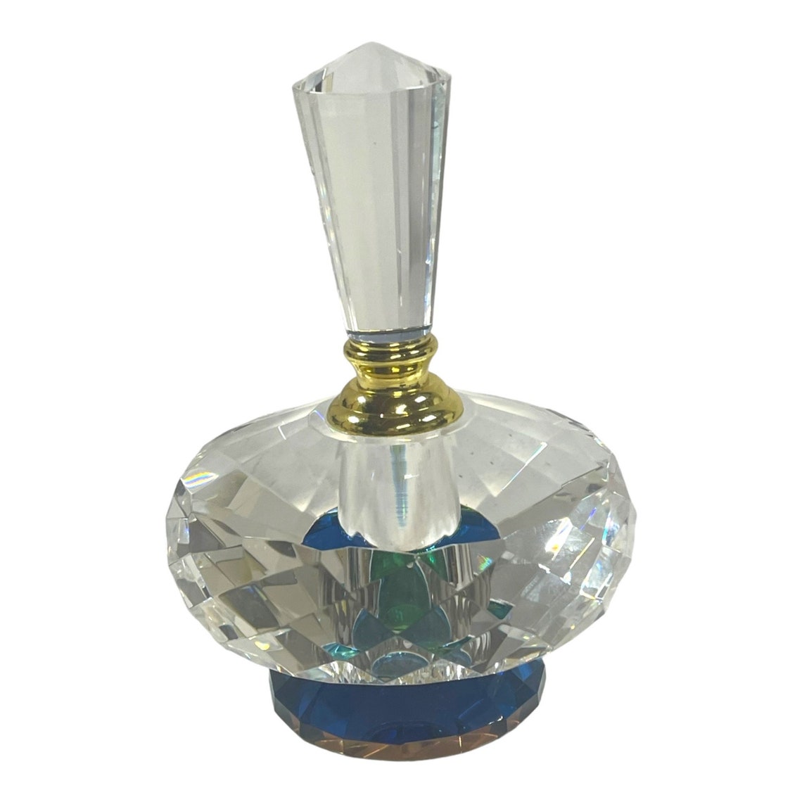 Genuine Lead Crystal Perfume Bottle Crystal Stopper Glass Rod Vintage ...