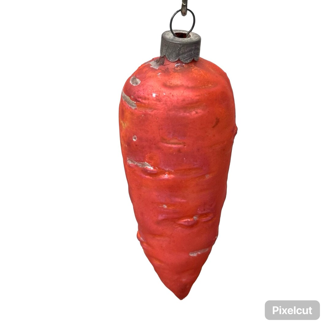 Vintage Mercury Glass Antique Carrot Christmas Tree Ornament Vegetable ...
