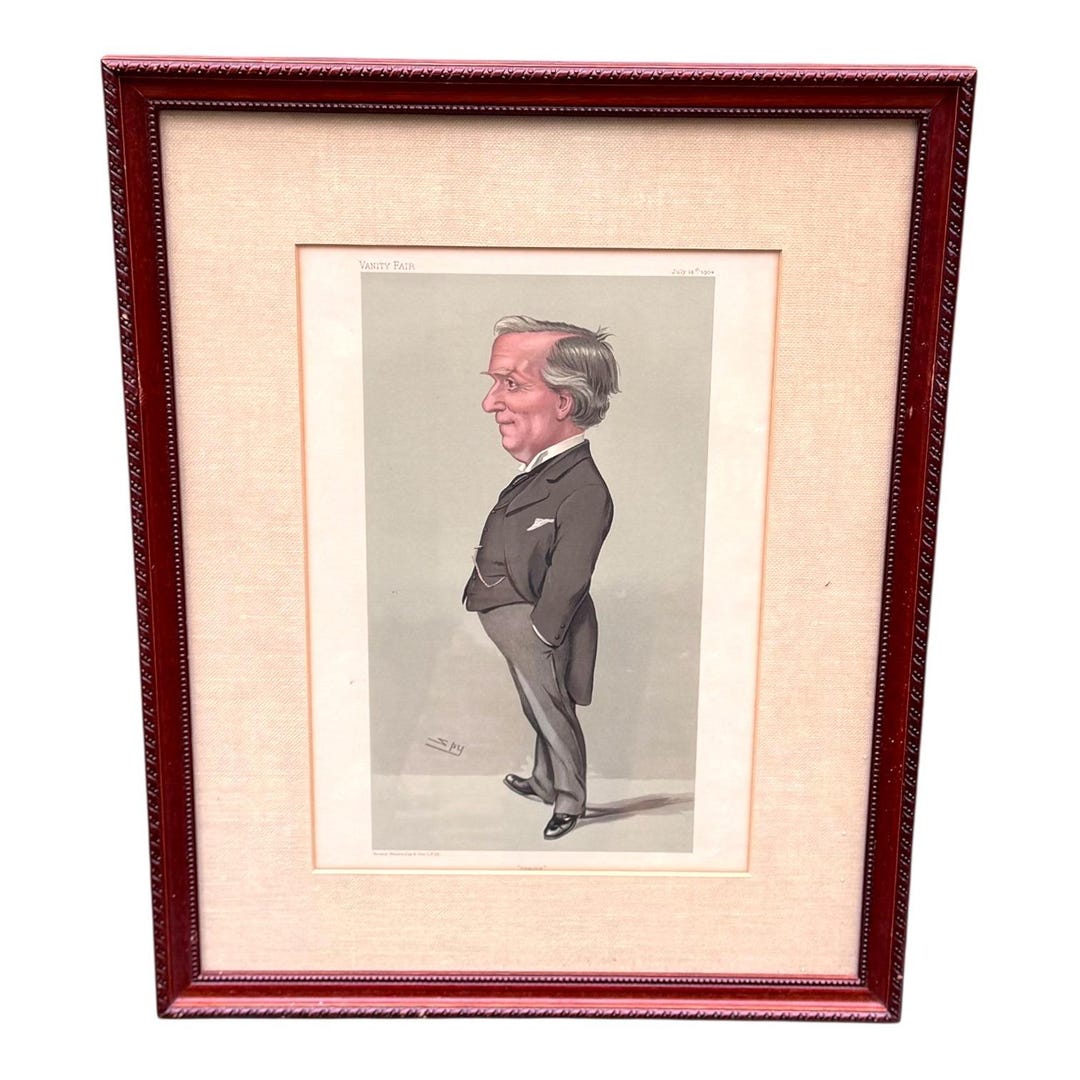 1904 Vanity Fair Brains Spy Certified Cartoon Lithograph Print Framed ...