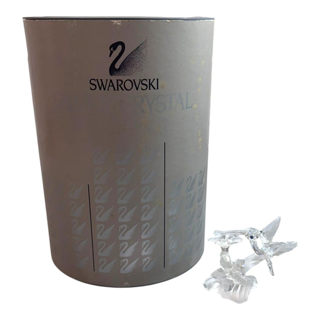 Swarovski Crystal Hummingbird Bird Flower Figurine 166184 Box Retired ...