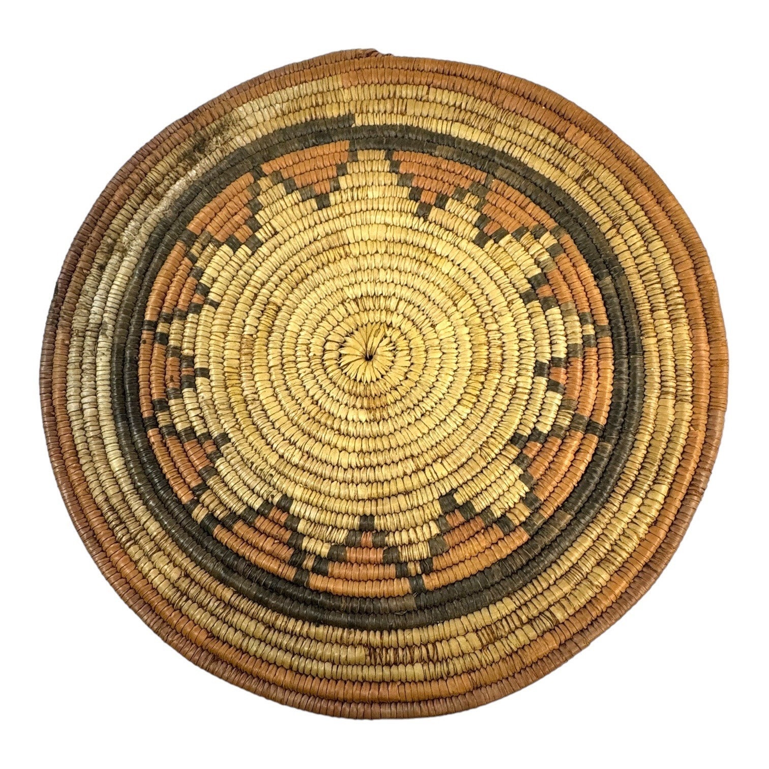 Handwoven Navajo Native American Sunburst Flat Wedding Basket Wall Art ...