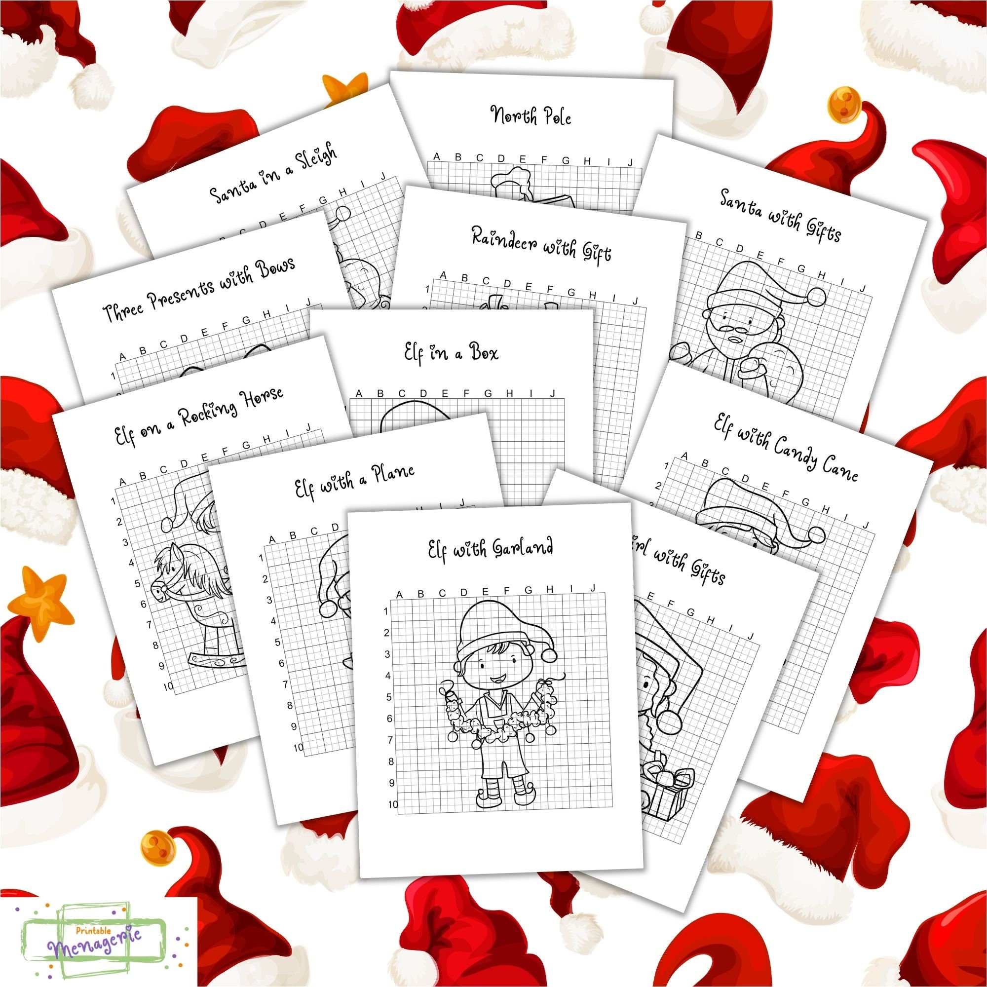 Learn How to Draw Using Grids Christmas and Winter Theme 115 Drawings ...