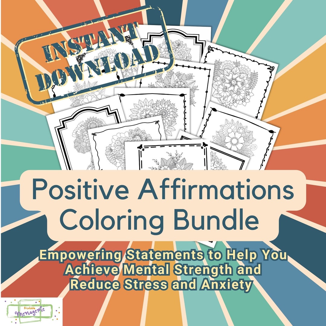 Positive Affirmations Coloring Book Empowering Statements to Help You ...