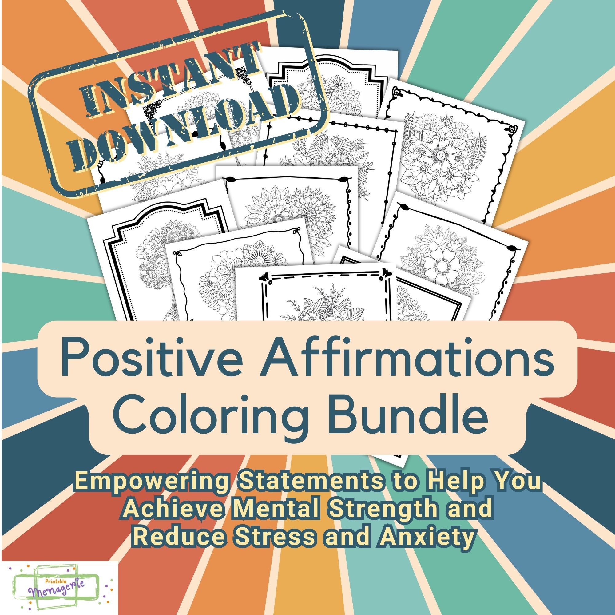 Positive Affirmations Coloring Book Empowering Statements to Help You ...