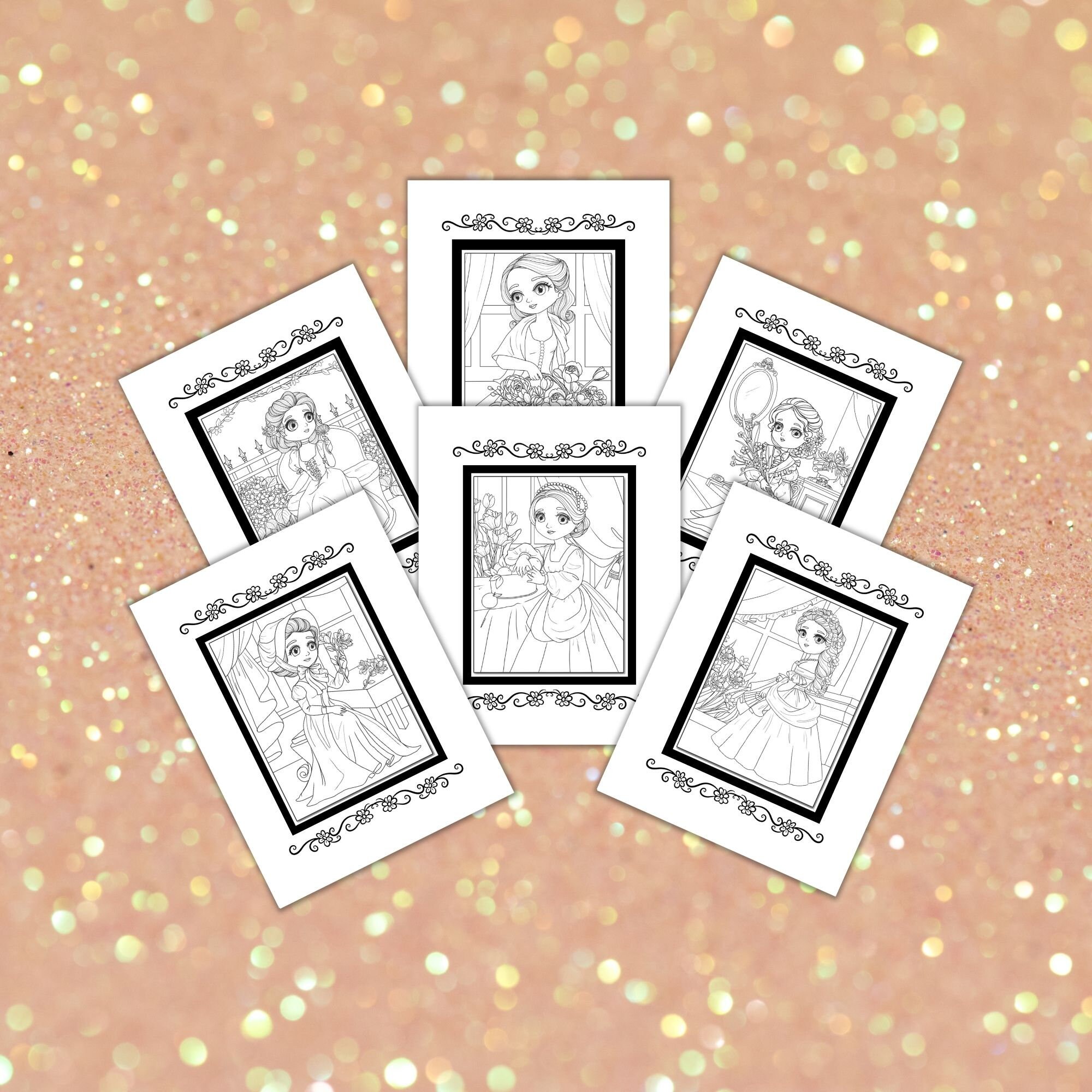 Chibi Southern Style Coloring Bundle Kawaii Women Pretty Coloring for ...