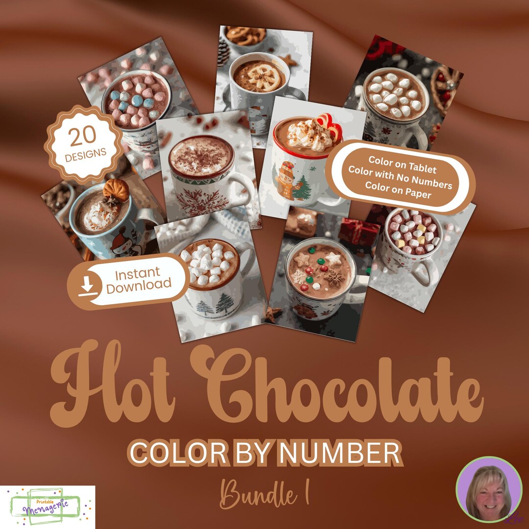 Hot Chocolate Bundle 1 - Color by Number - INSTANT DOWNLOAD - Personal ...