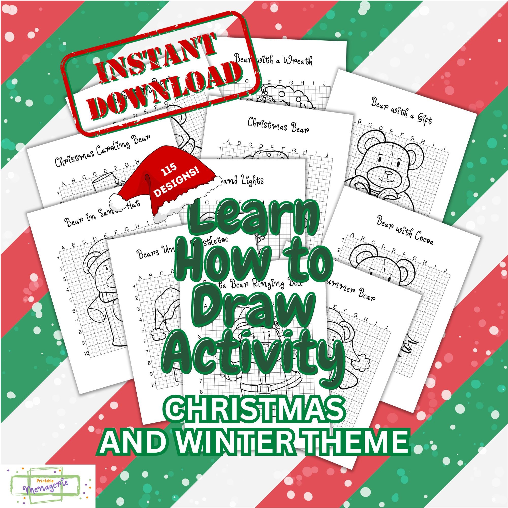 Learn How to Draw Using Grids Christmas and Winter Theme 115 Drawings ...