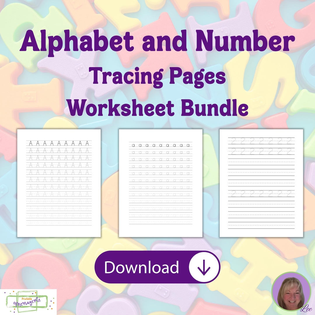 Alphabet and Number Tracing Practice Bundle - Alphabet Printables ...