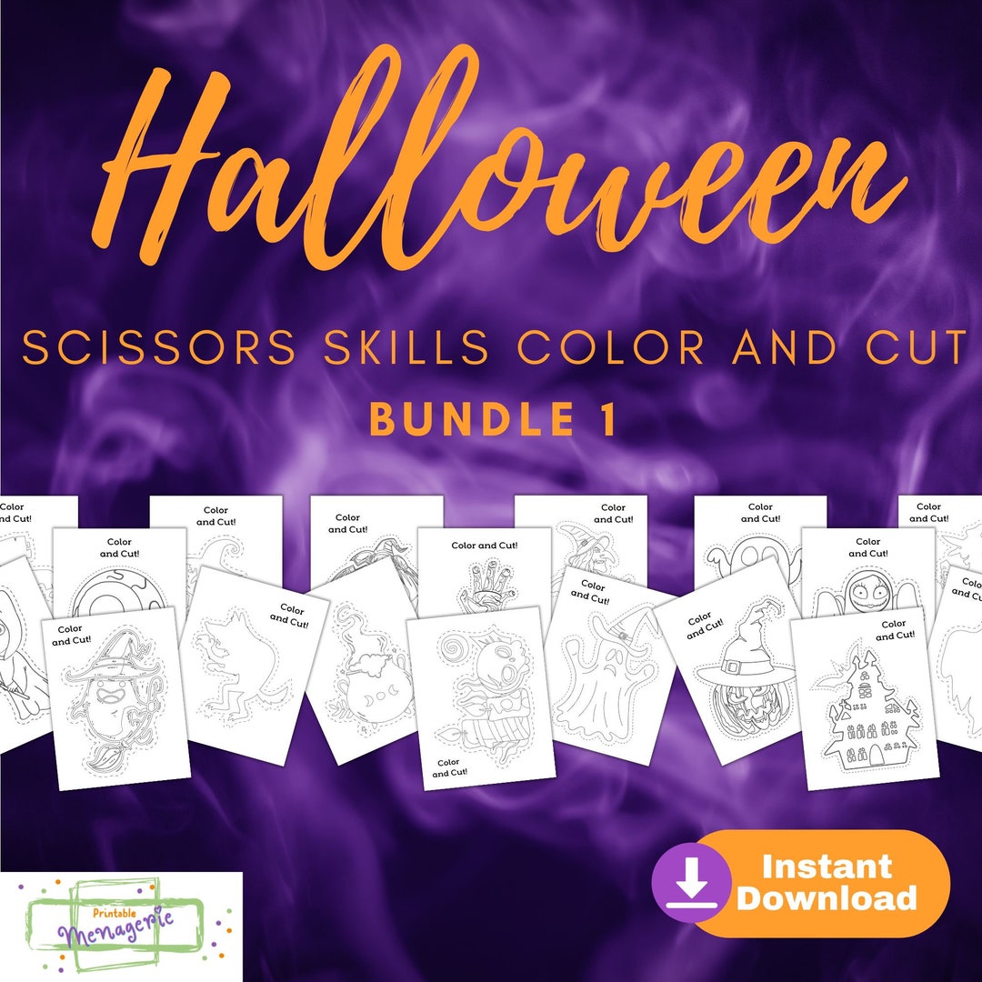 Halloween Scissors Skills Color Cut Bundle 1 - Cutting Practice ...