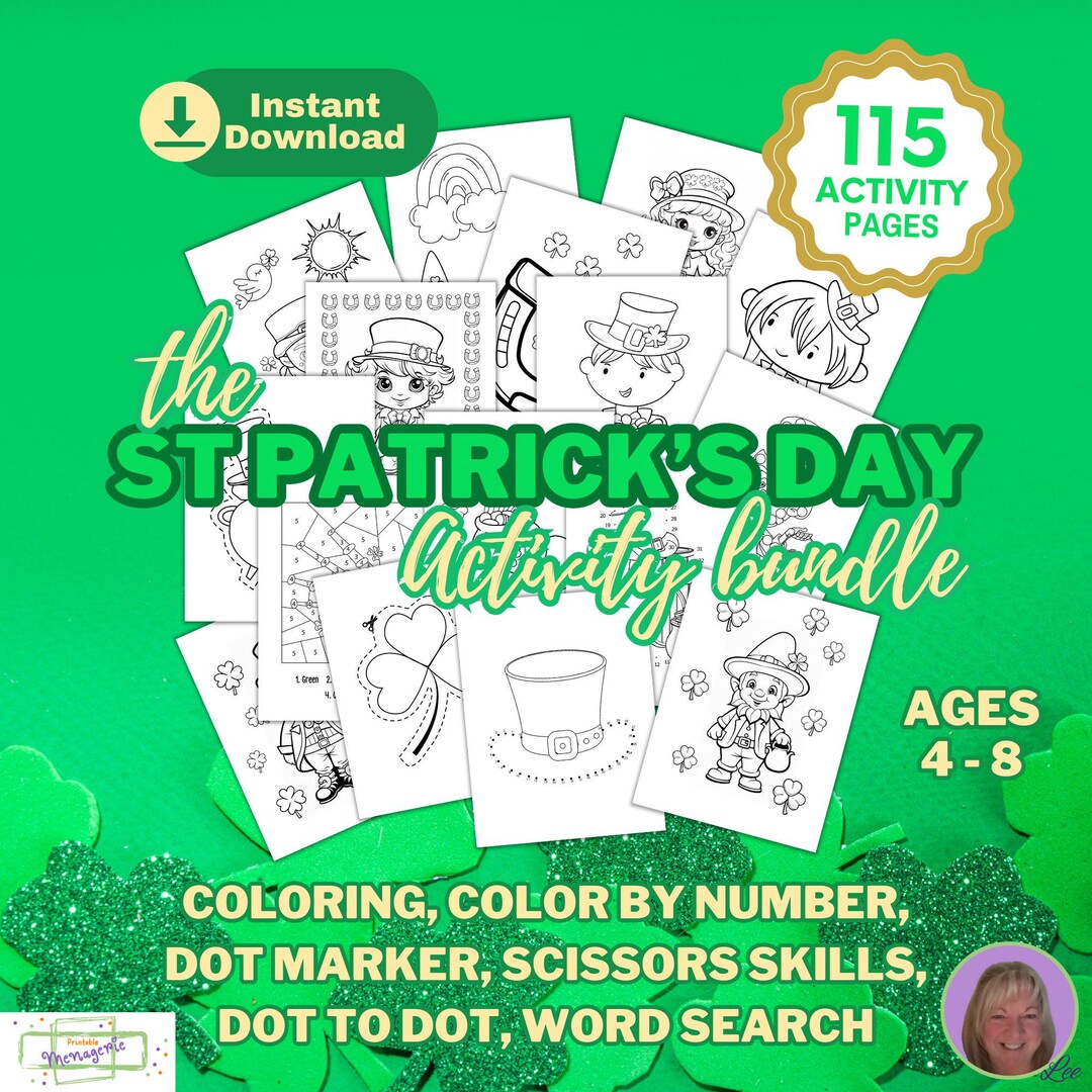 St Patrick's Day Activity Bundle - Coloring - Color by Number - Dot to ...